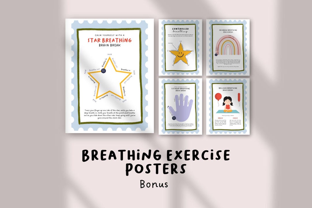 Breathing Exercise Posters for Kids | Calm Down Corner Printables ...