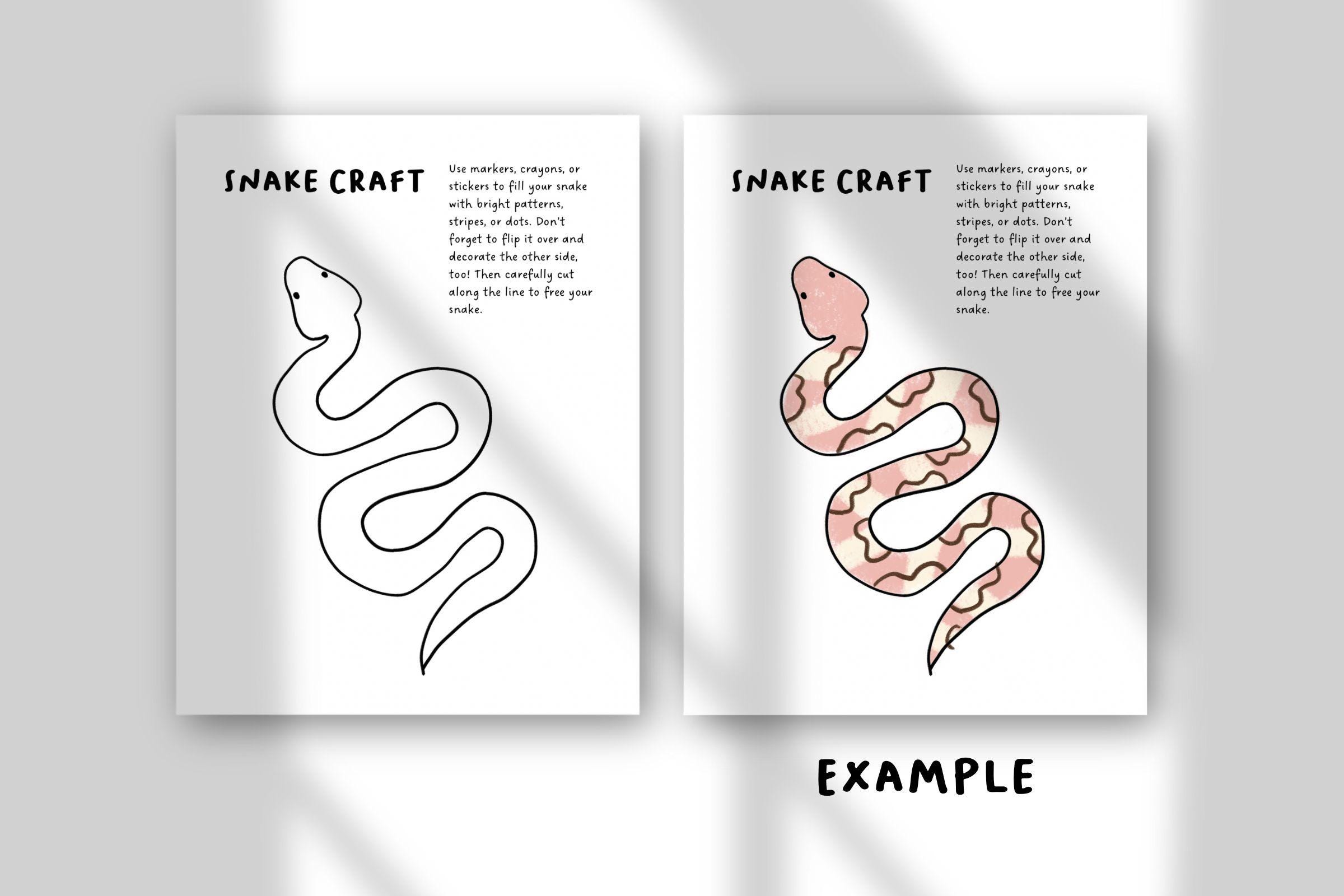 Snake Craft for Kids | Scissor Skills & Coloring Activity | Preschool ...