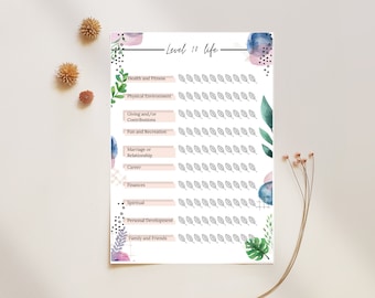 Level 10 Life Planner, Life Goals Tracker, Goal Planner Printable, Life ...