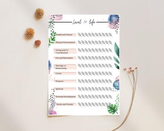 Level 10 Life Planner Life Balance Wheel - Etsy