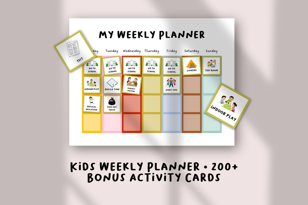 Visual Weekly Planner | Kids & Student Organizer | Editable Weekly ...