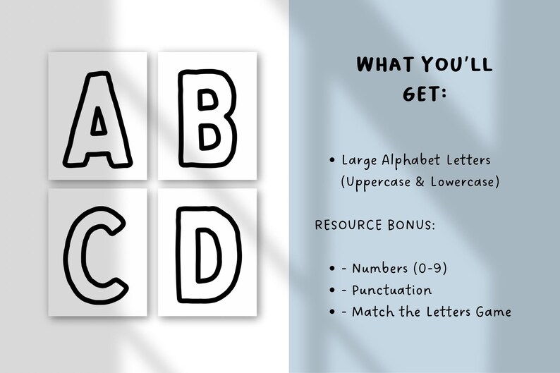 Large Alphabet Letters Printable | Uppercase & Lowercase | Simple Block ...