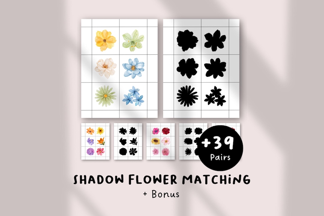 Shadow Flower Matching Game Printable | Spring Preschool Activity ...