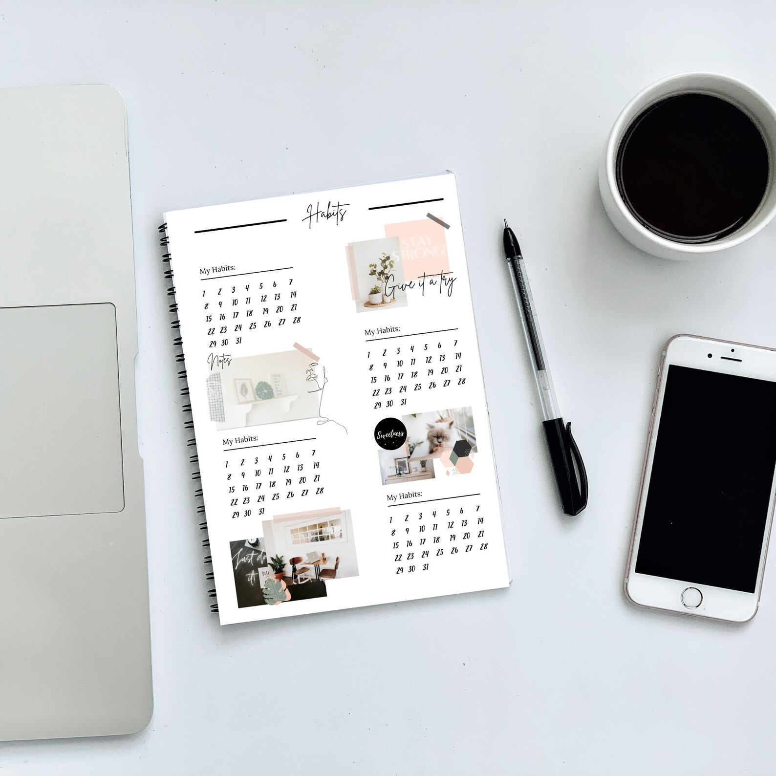 Aesthetic Habit Tracker: Scrapbook Version - Etsy