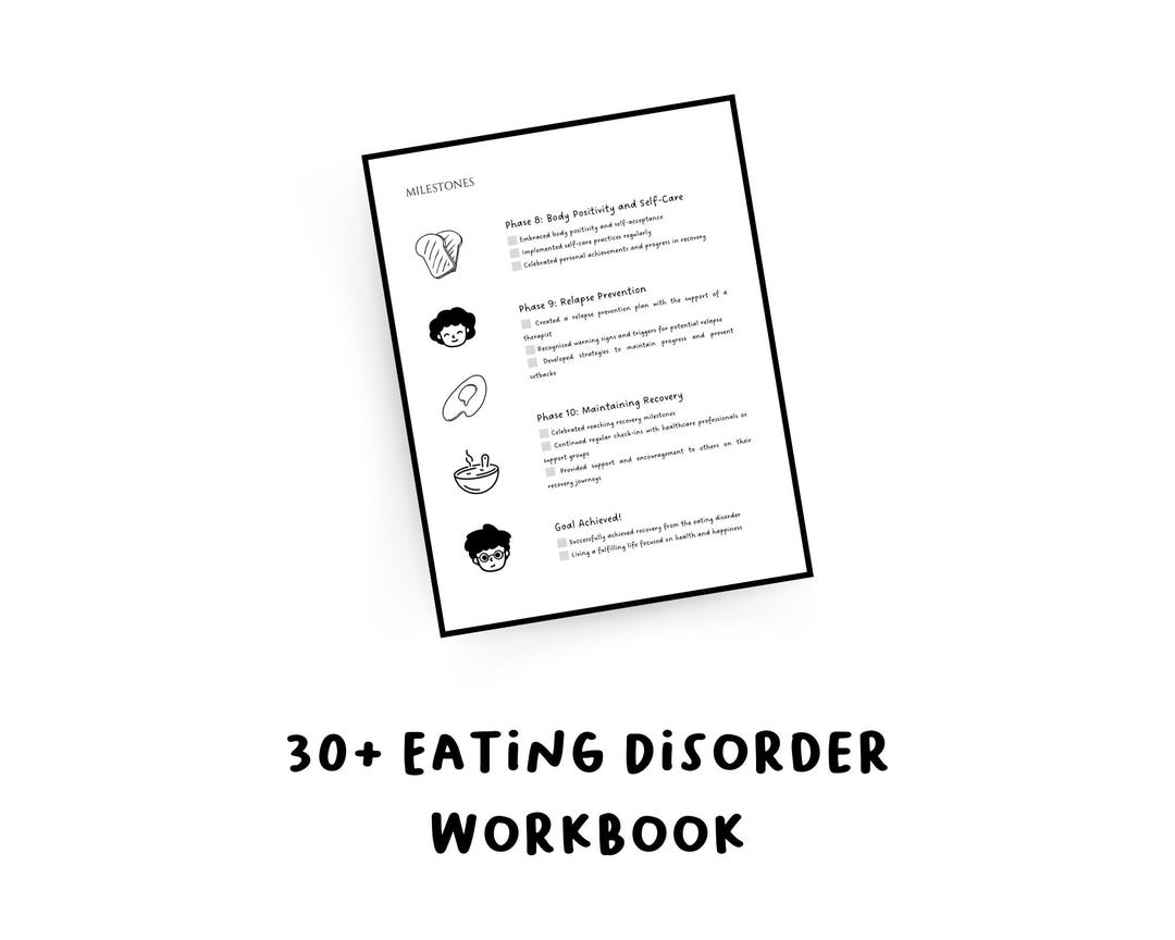 30 Eating Disorder Recovery Workbook Edit With Canva Psychologist ...