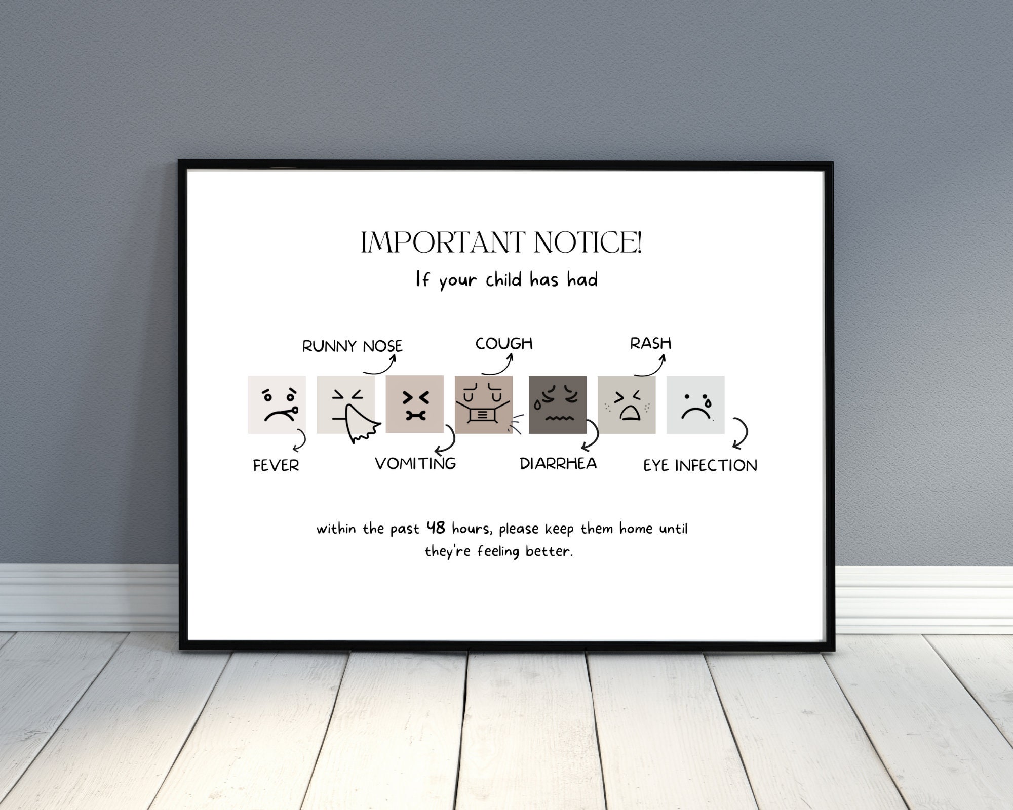 Editable Sick Policy Sign for Daycares, Preschools, and Churches ...