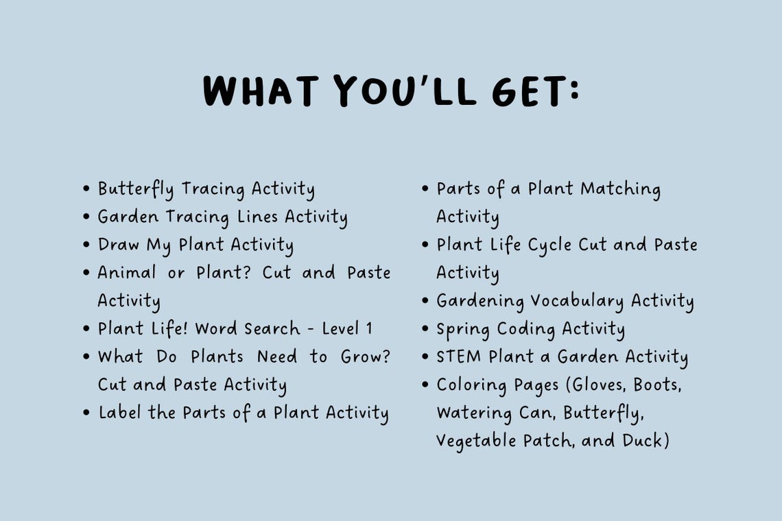 Garden Activity Book for Kids, Printable Gardening Workbook ...