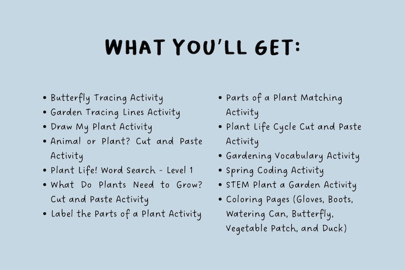 Garden Activity Book for Kids, Printable Gardening Workbook ...