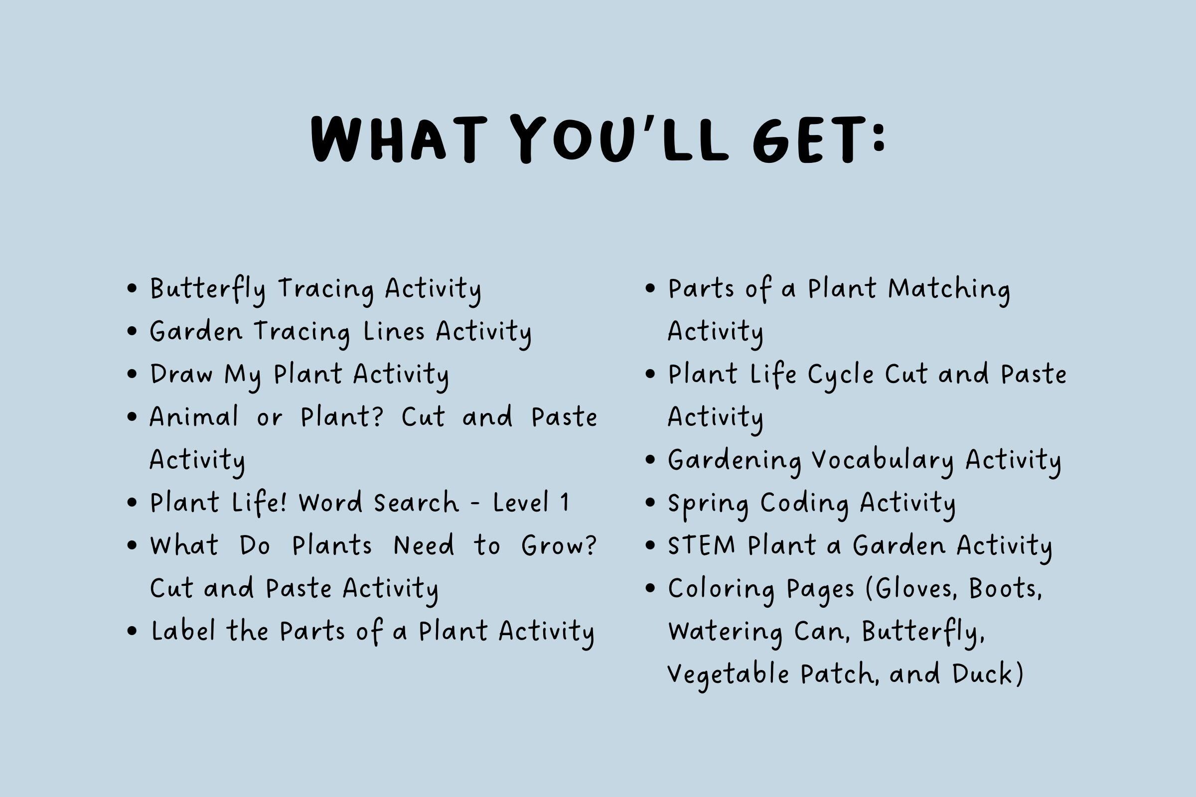 Garden Activity Book for Kids, Printable Gardening Workbook ...