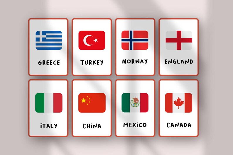 Country Flags Flashcards | World Geography Printable | Countries ...