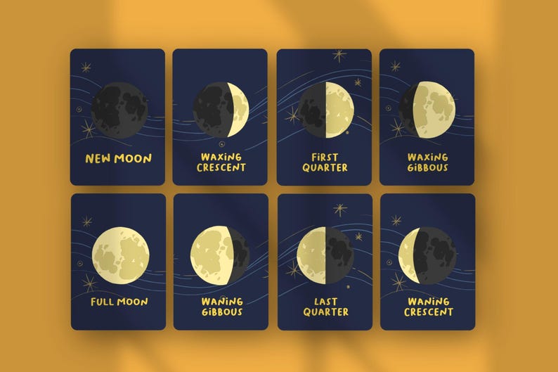 Phases of the Moon Flashcards | Space Science Activity for Kids ...