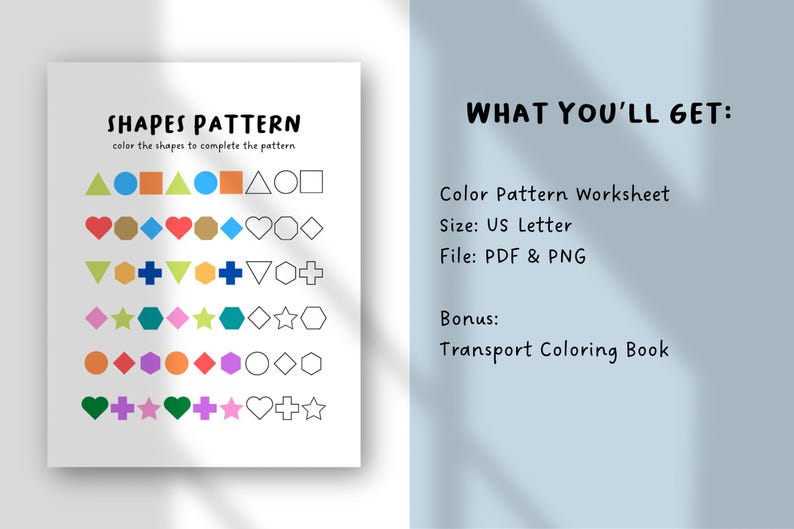 Color Pattern Worksheets for Kids – Activities, Preschool Printable ...