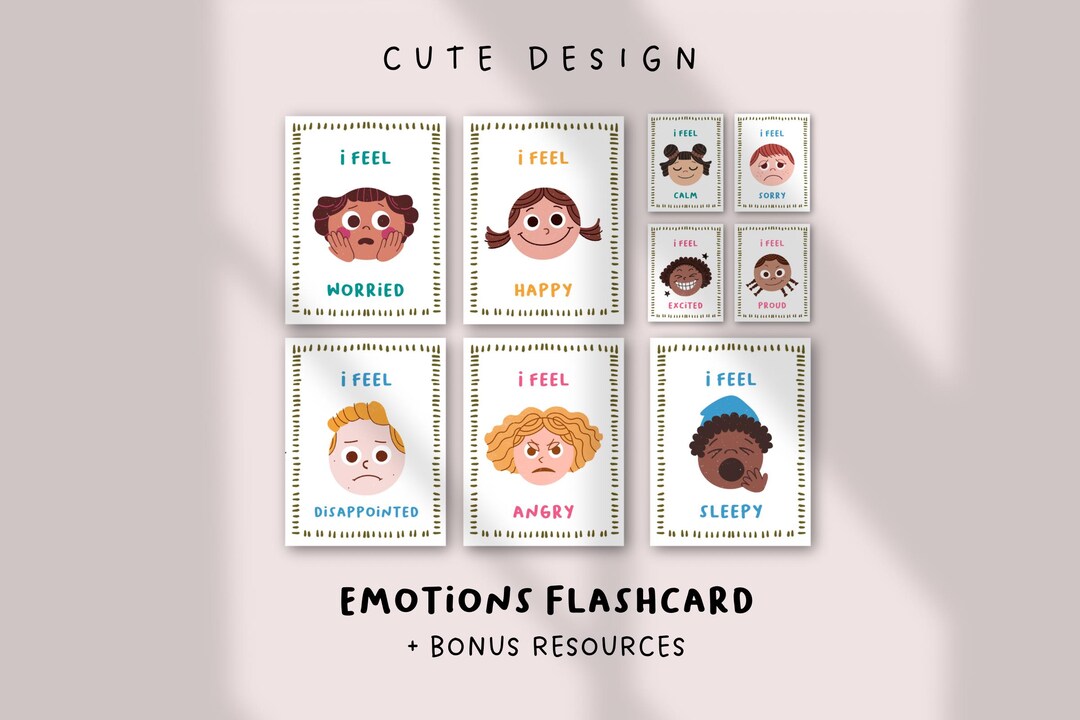 Emotions Flashcards for Kids | Feelings Learning Set | Social Emotional ...