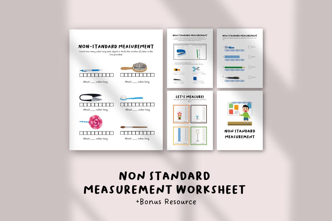 Non Standard Measurement Worksheet | Kindergarten Math Printable ...
