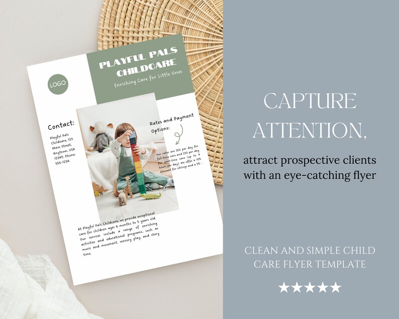 Editable Child Care Flyer Template | Daycare Advertisement | Printable ...