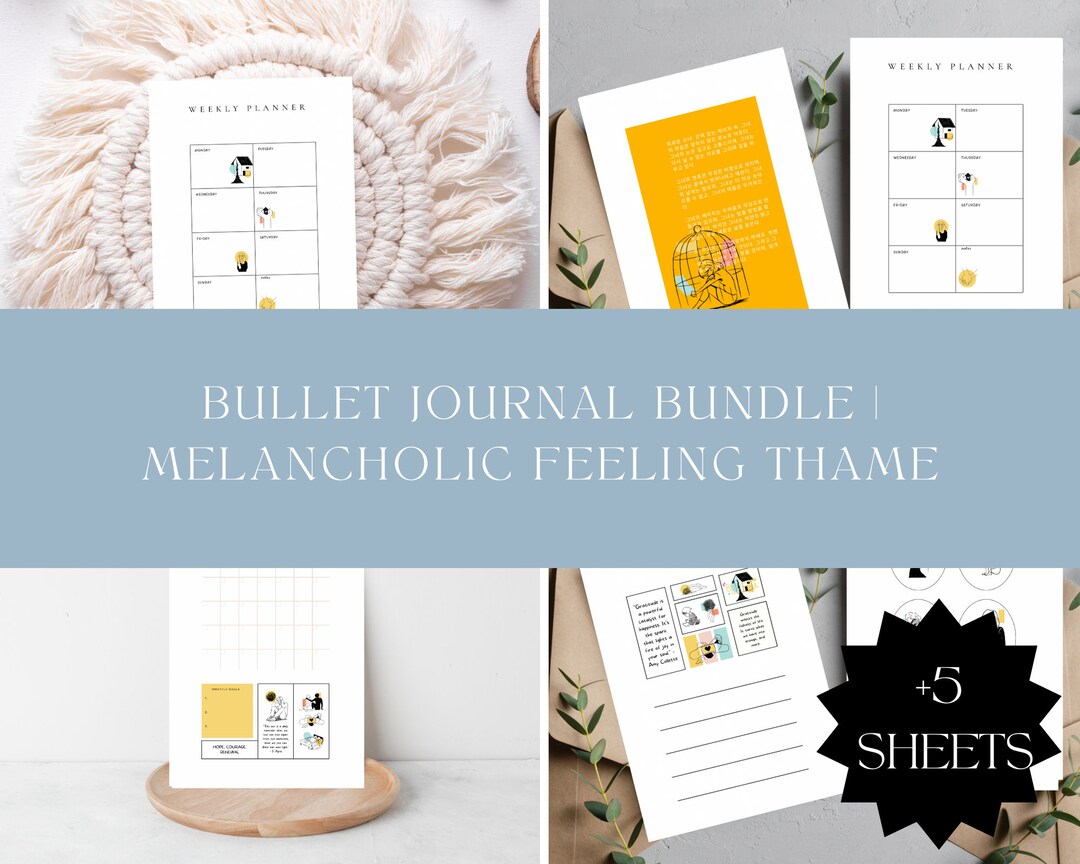 Bullet Journal Bundle Melancholic Feeling Theme - Etsy