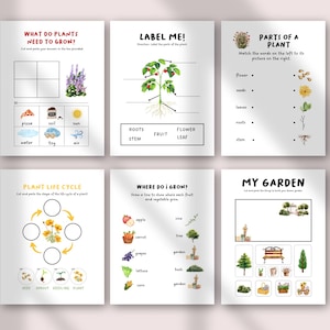 Garden Activity Book for Kids, Printable Gardening Workbook ...