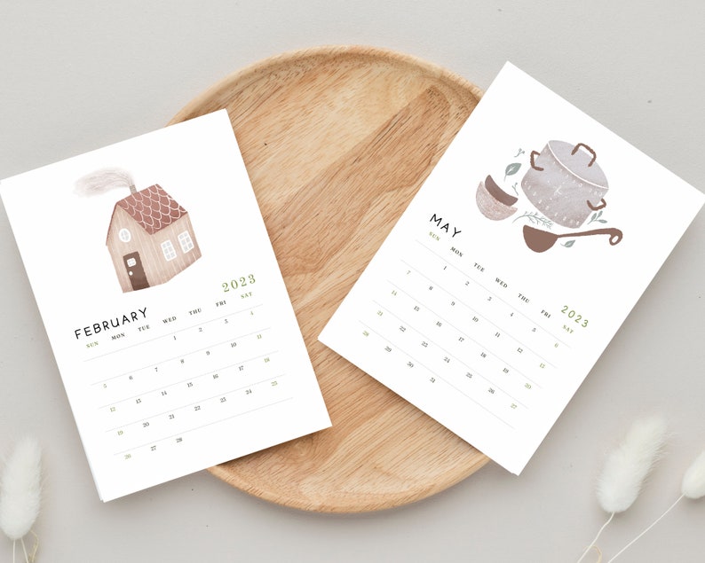 Cute Calendar 2023 Template : PDF & PNG - Etsy
