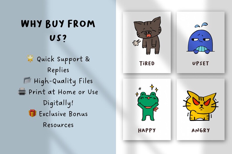 Animal Emotions Flashcards Printable | Feelings and Emotions Activity ...