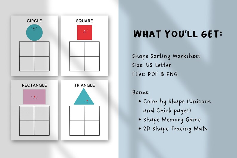 Shape Sorting Worksheet | 2D Shape Recognition Activity for Preschool ...