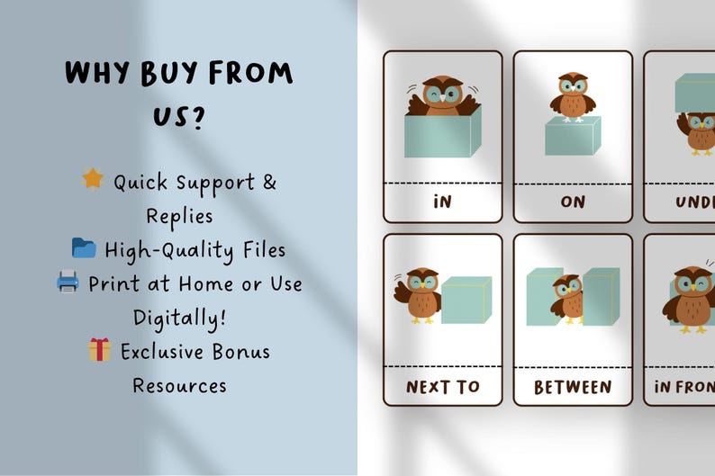 Prepositions of Place Flashcards | ESL Grammar Learning Cards | Kids ...