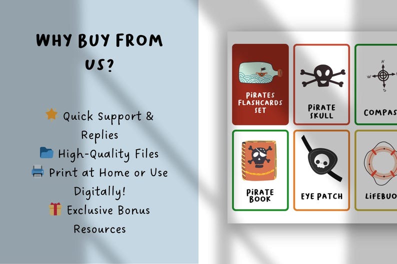 Pirates Flashcards Set | Pirate Vocabulary for Kids | Pirate Theme ...