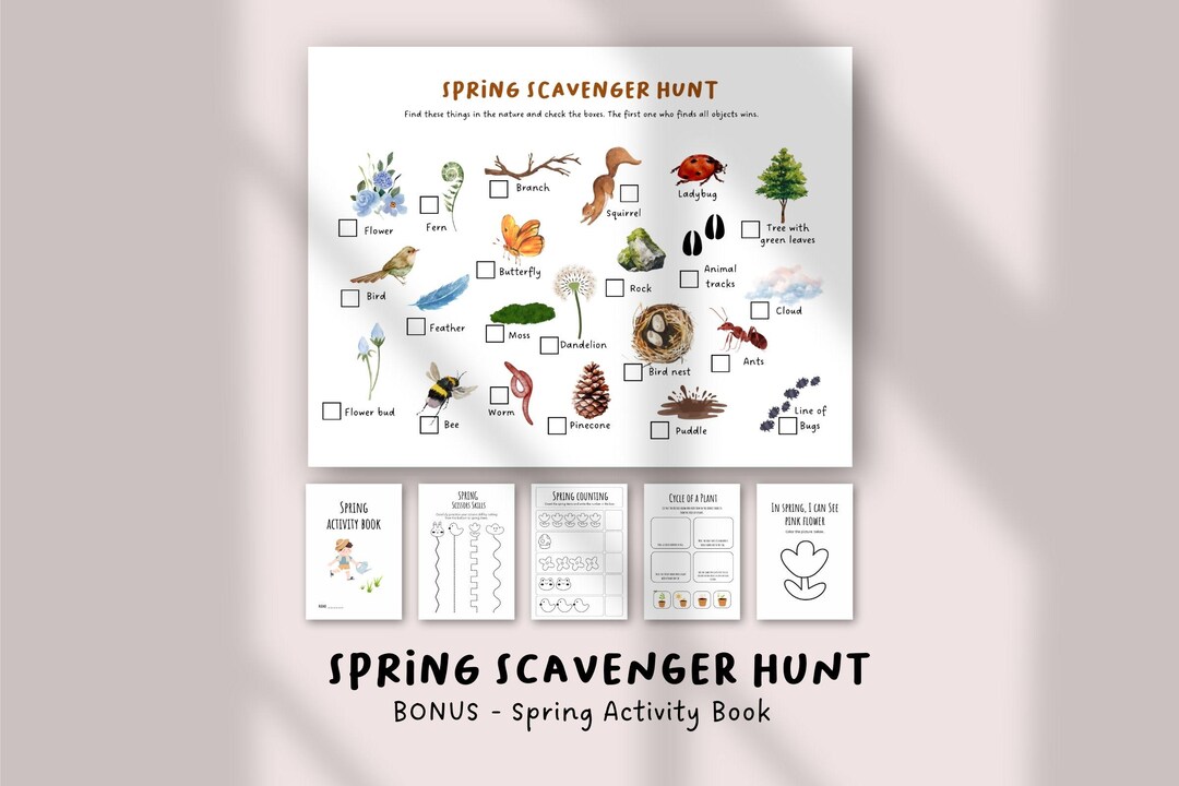 Spring Nature Scavenger Hunt Printable | Outdoor Adventure Activity for ...