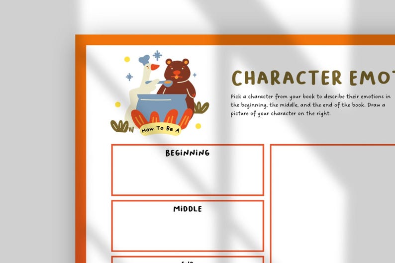 Character Emotions Analysis Worksheet | SEL Literary Activity for Kids ...