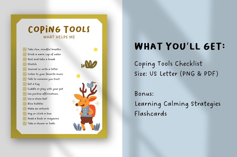 Coping Tools Checklist for Kids | Emotional Regulation Printable | SEL ...