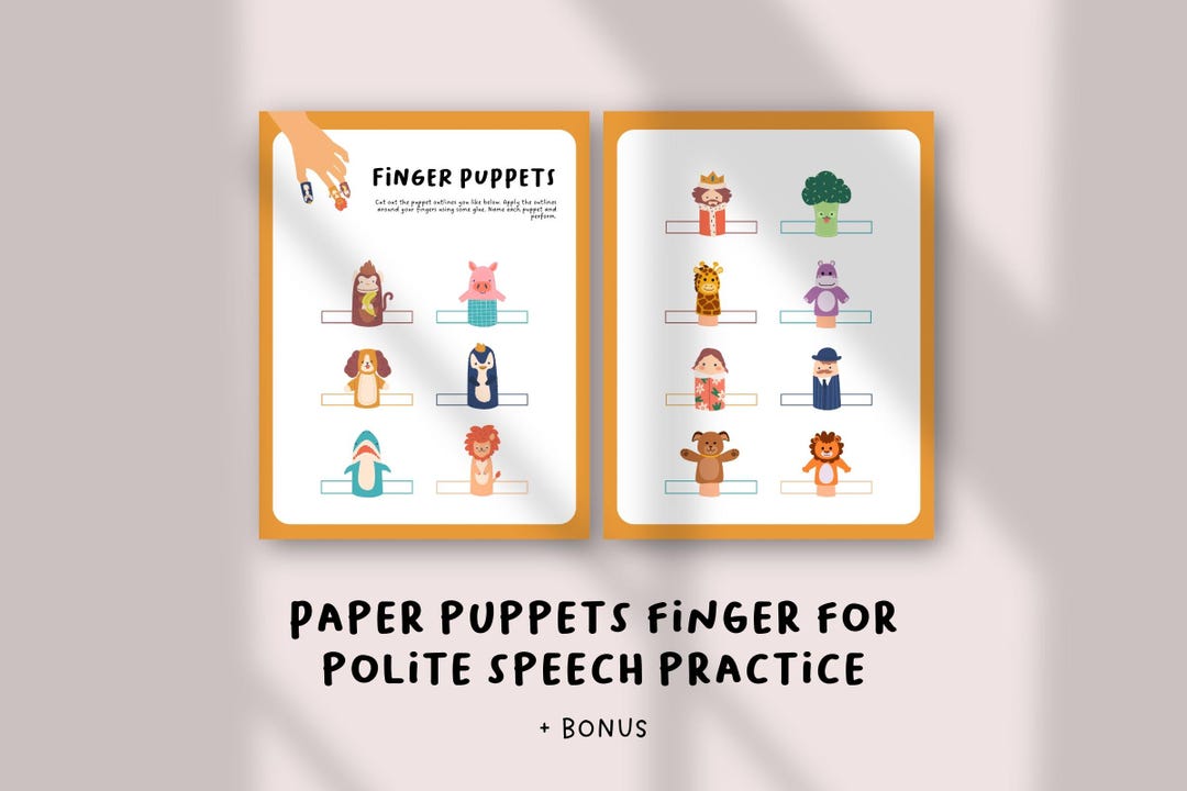 Polite Speech Paper Finger Puppets | Social Skills Activity for Kids ...