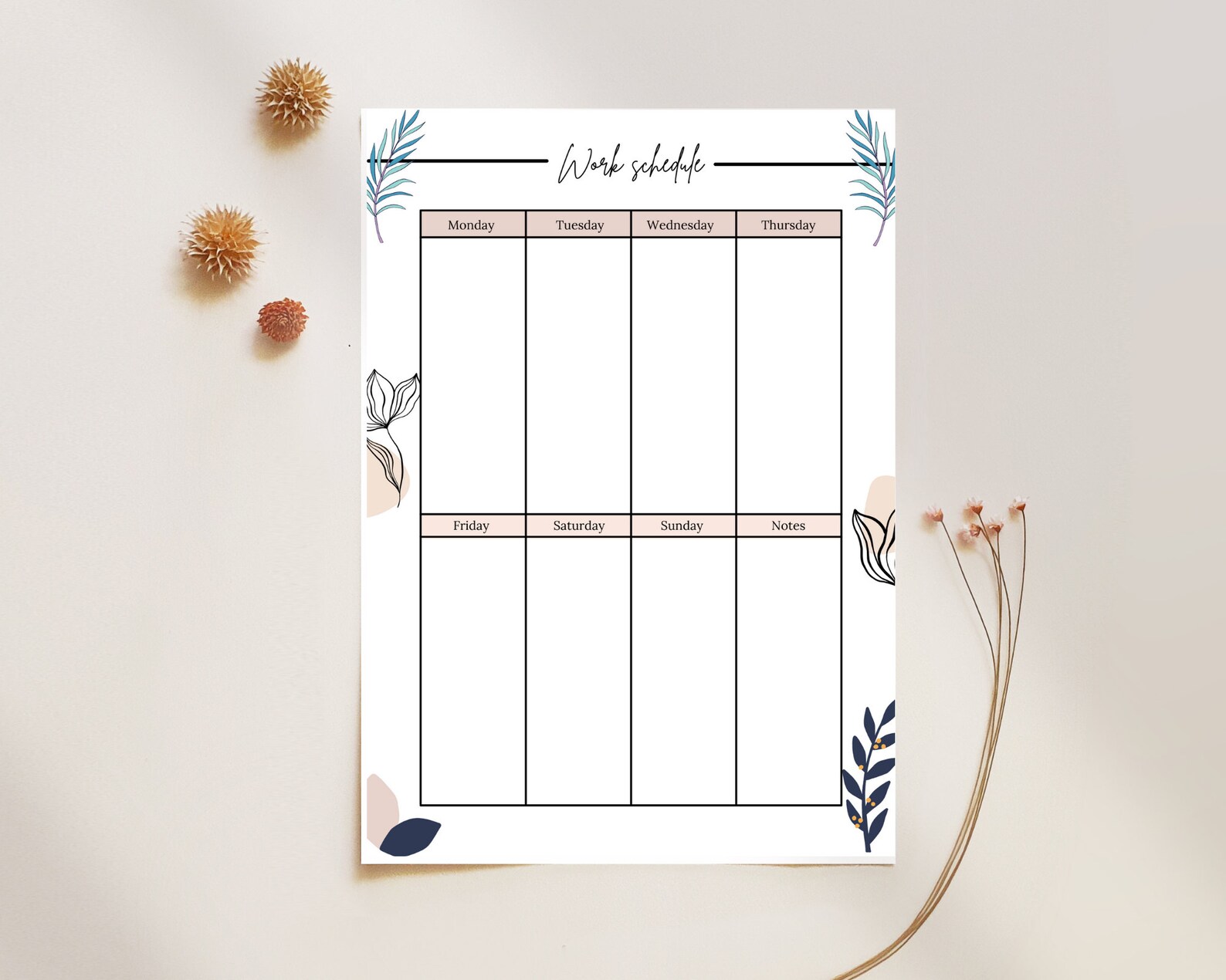 Work Schedule Schedule Tracker Productivity Planner - Etsy