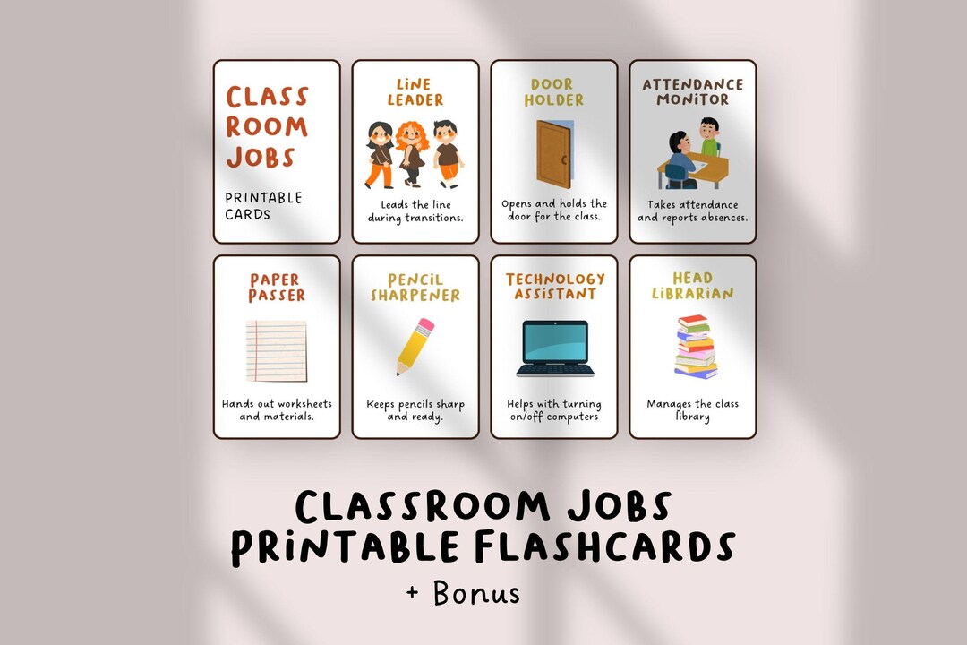 Classroom Jobs Printable Flashcards | Teacher Resources | Editable Job ...