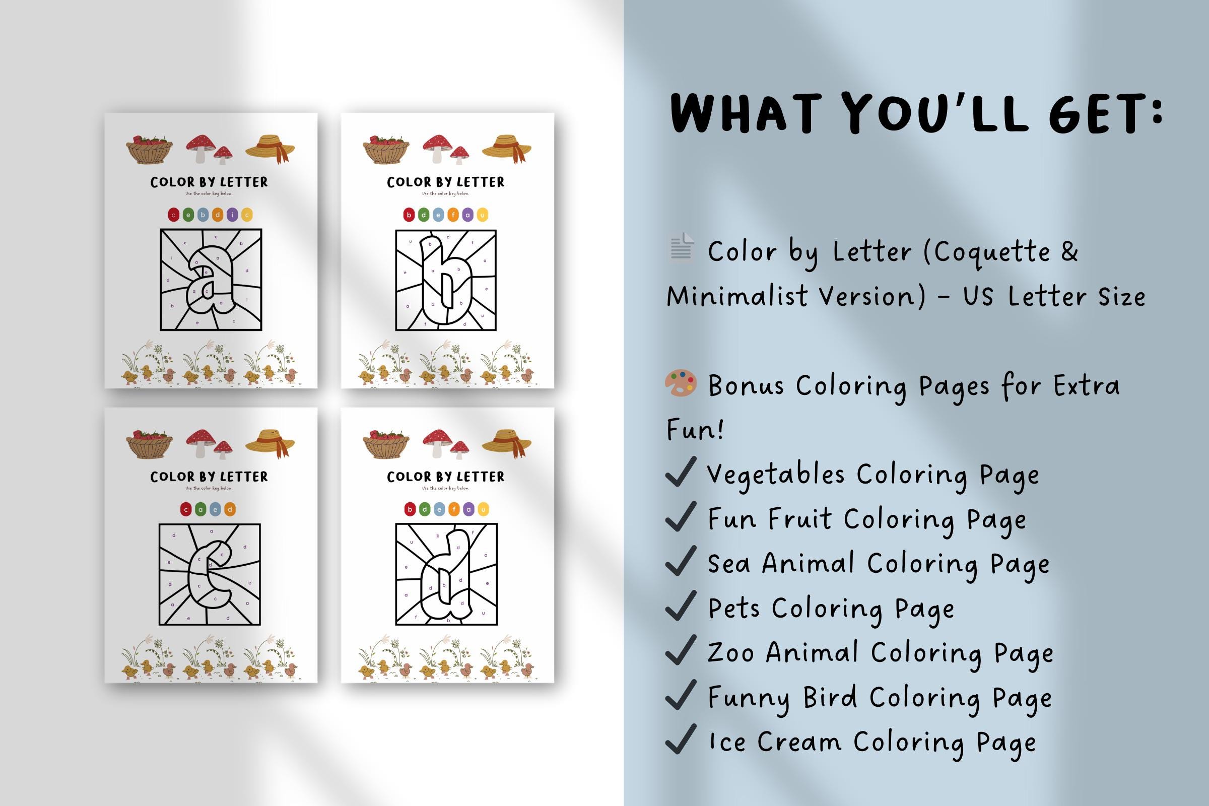 Color by Letter Printable | Coquette & Minimalist Alphabet Coloring ...