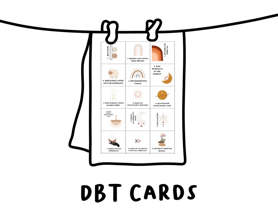 27 Editable DBT Cards | Dialectical Behavior Therapy Journal | A Gift ...