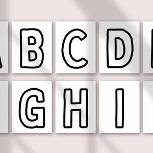 Large Alphabet Letters Printable | Uppercase & Lowercase | Simple Block ...