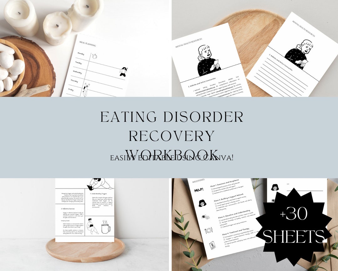 30 Eating Disorder Recovery Workbook Edit With Canva - Etsy