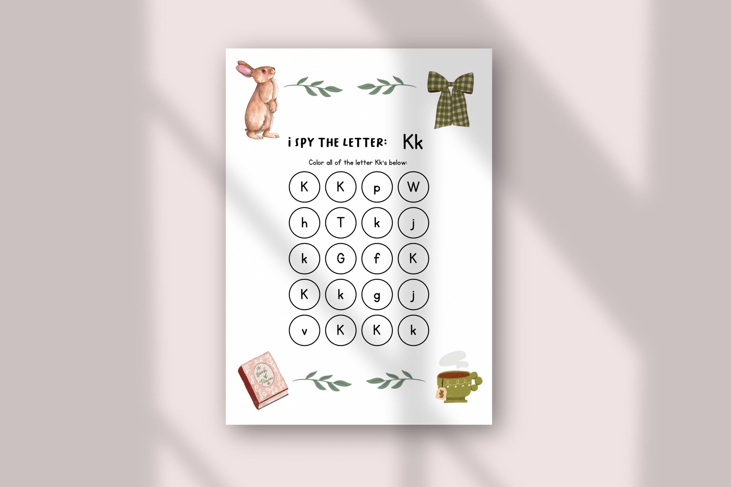 I Spy Alphabet Printable Game – Cottagecore Letter Recognition ...