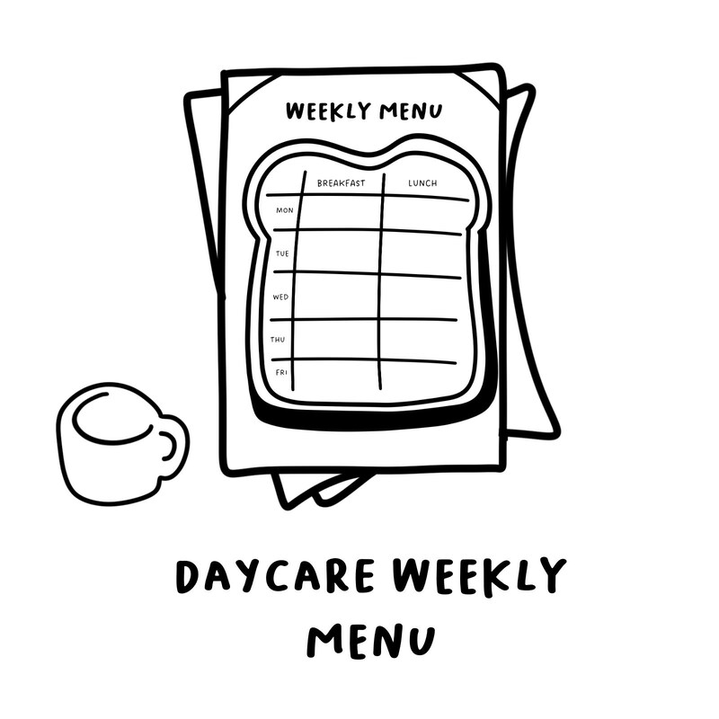Daycare Menu Template - Etsy