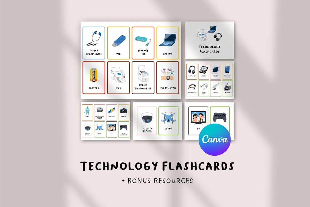 Technology Flashcards | Types of Technology Visual Learning | STEM ...