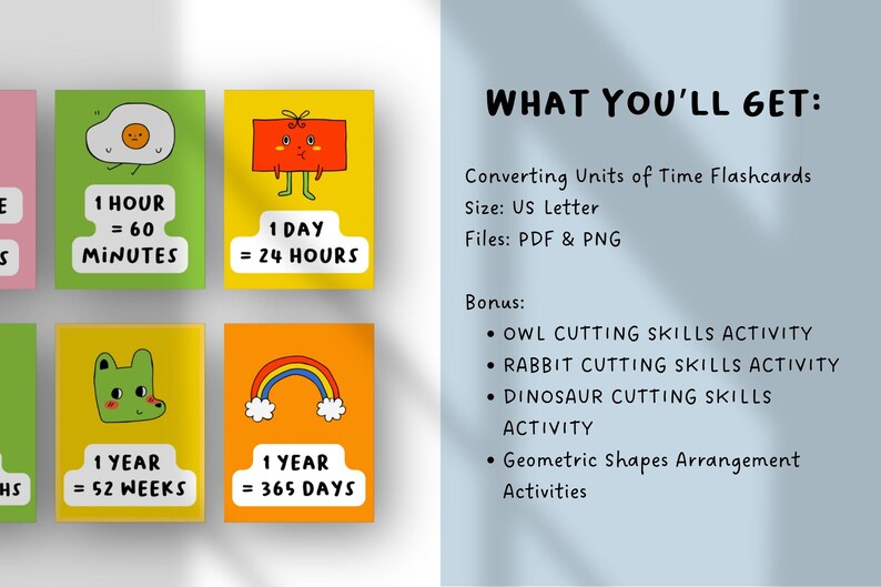 Converting Units of Time Flashcards | Time Conversion Printable ...