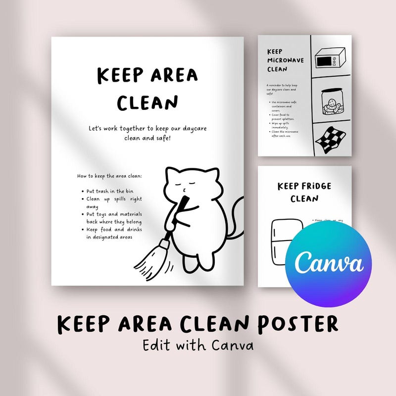 Keep the Fridge Clean Signs - Etsy