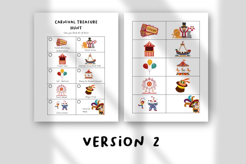 Carnival Treasure Hunt Printable Game | Circus Party Activity for Kids ...