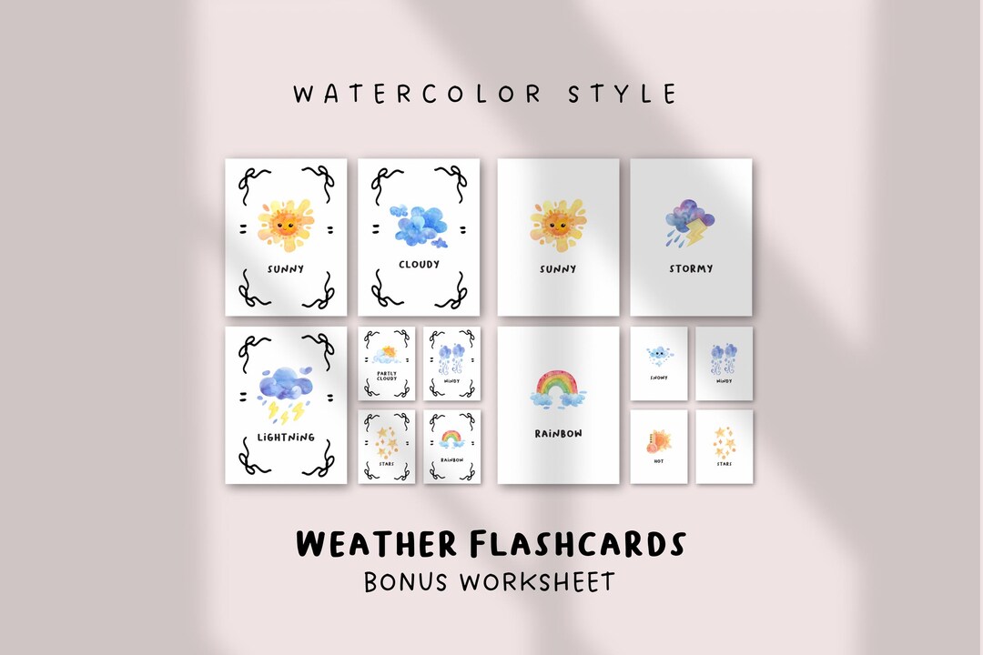 Weather Flashcards & Activity Set | Montessori Learning Cards ...