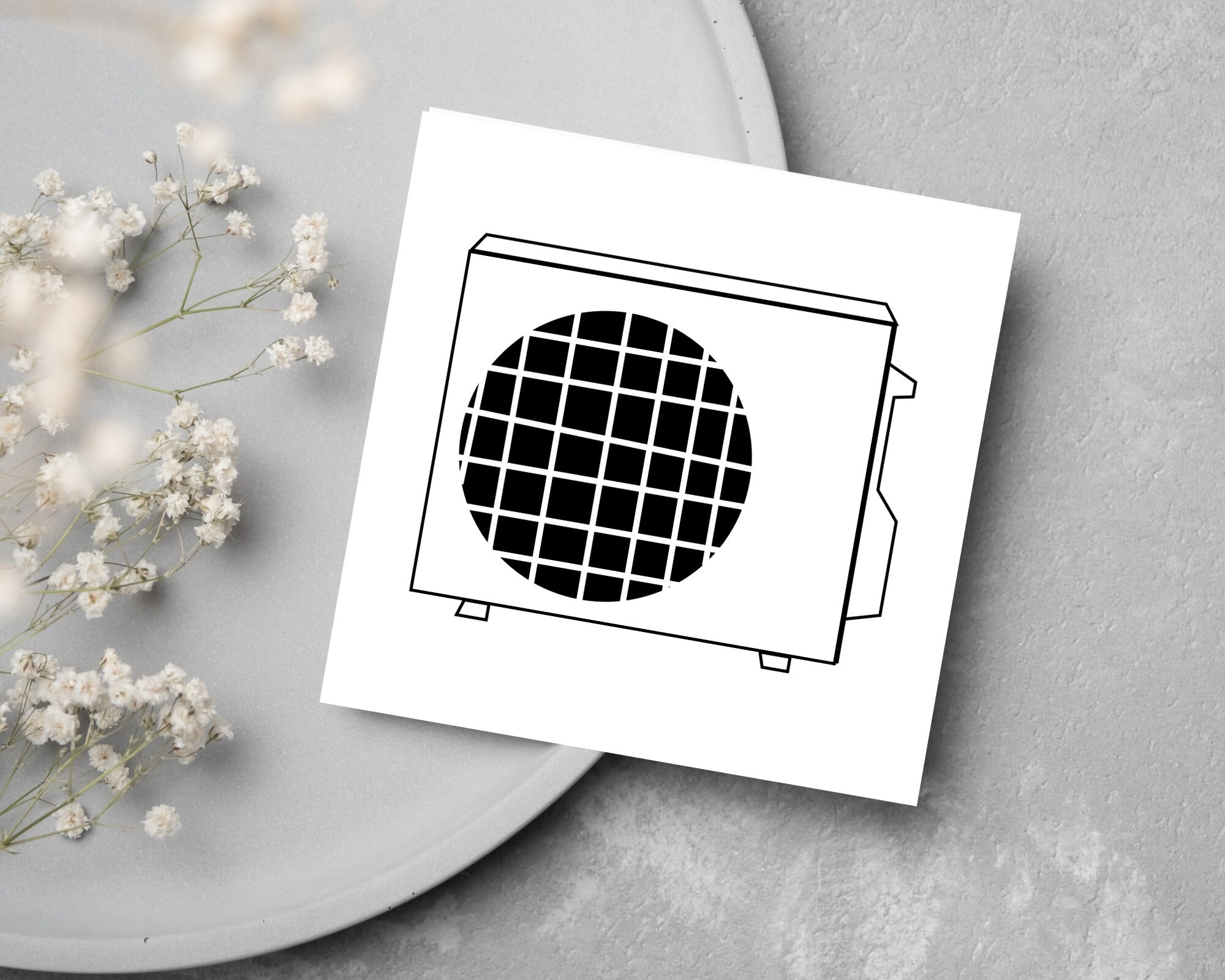 Simple and Minimalist HVAC Illustration SVG & PNG Files - Etsy