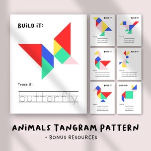 Animal Tangram Puzzle Printable – Shape Matching Activity – Fine Motor ...