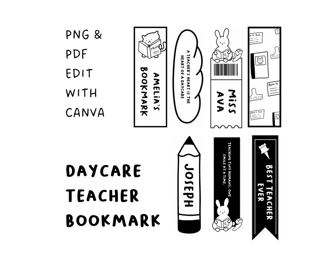 PDF Daycare Teacher Bookmark Cute & Practical Gift for Educators - Etsy