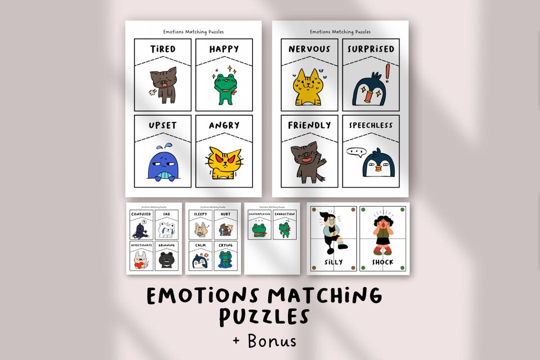 Emotions Matching Puzzles for Kids | Feelings Recognition Game | SEL ...