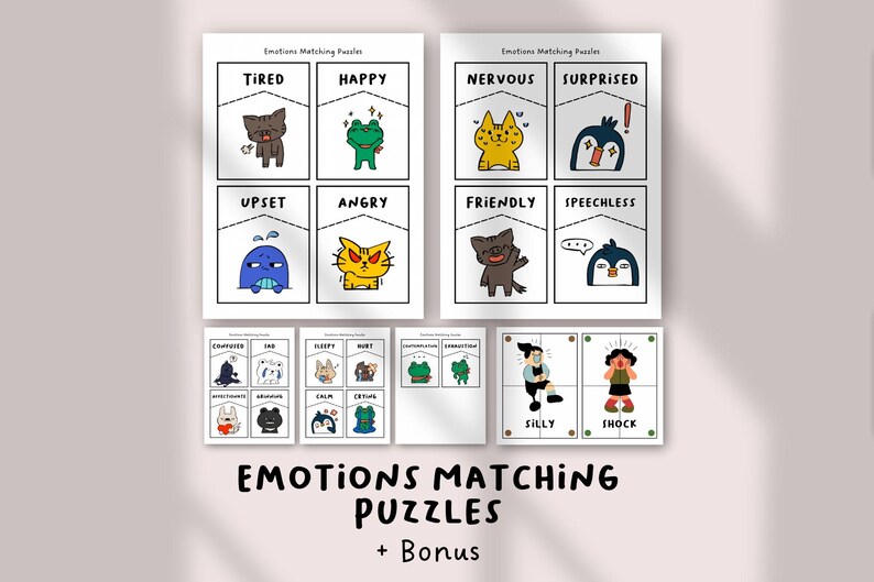 Emotions Matching Puzzles for Kids | Feelings Recognition Game | SEL ...
