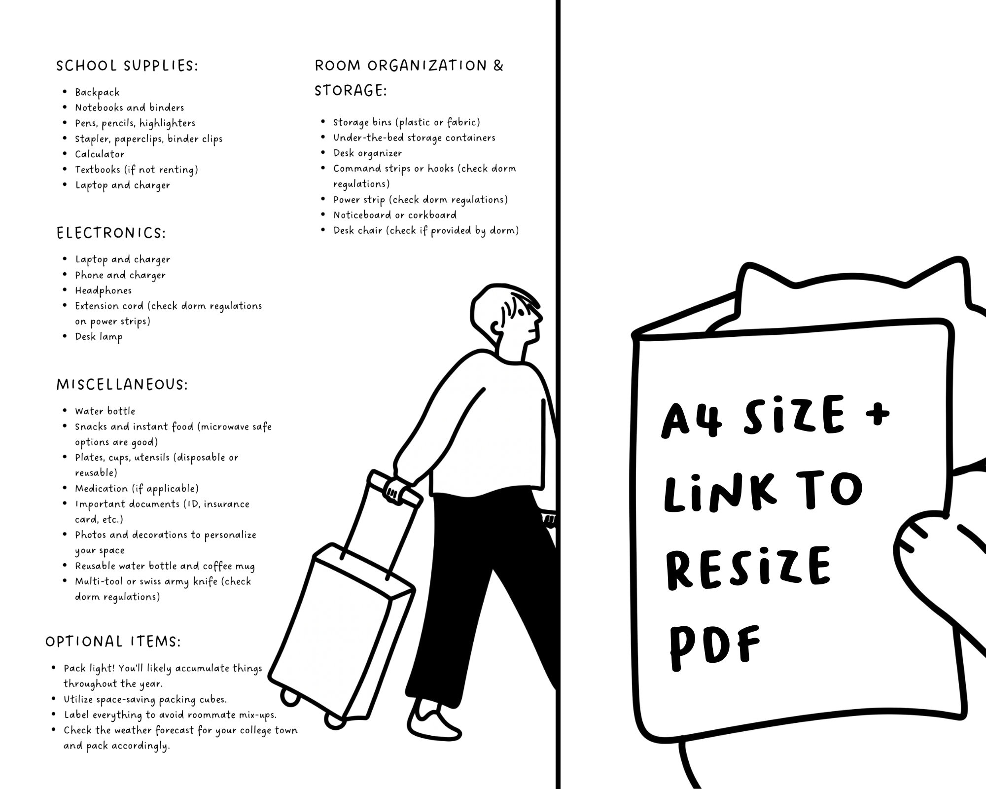 PDF Dorm Packing List for Guys College Essentials Guide Efficient ...