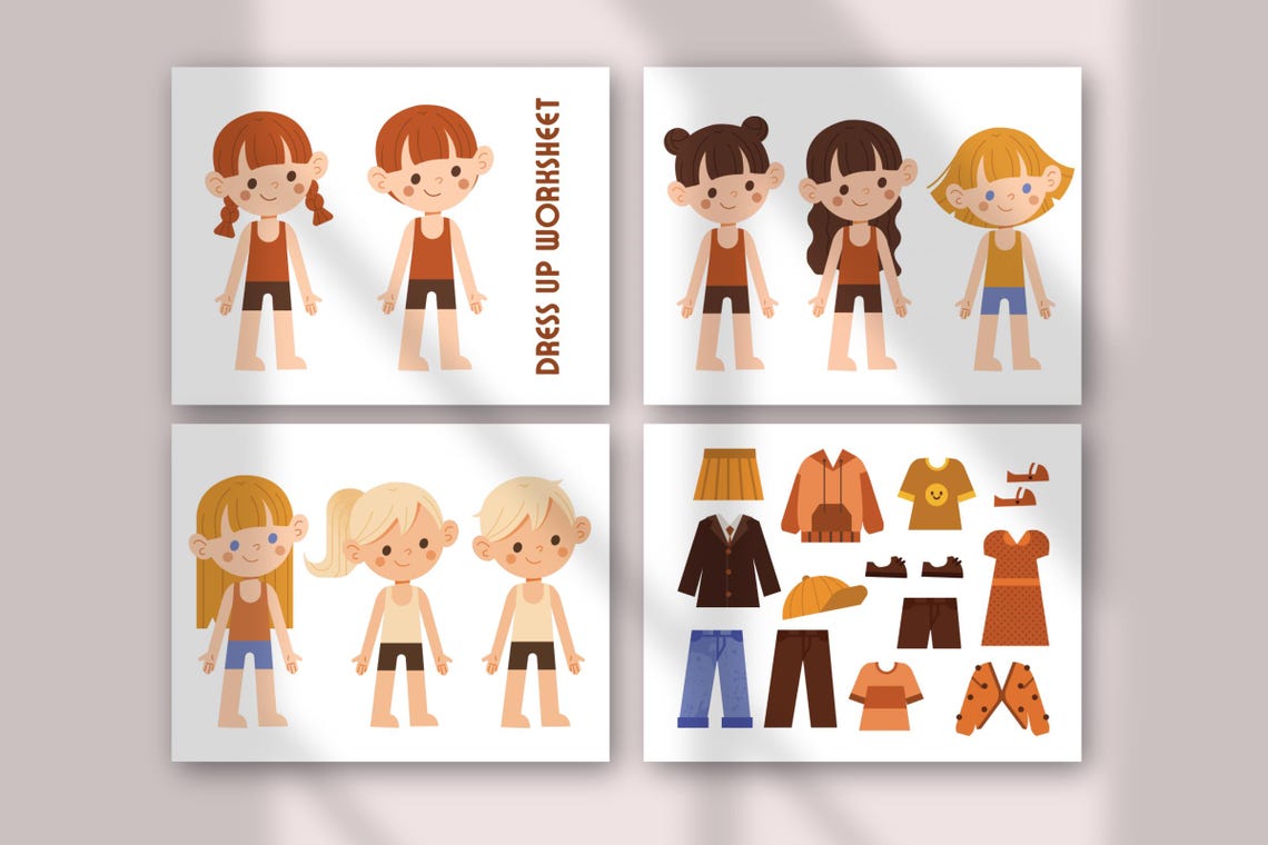 Dress up Printable Activity | Clothing Sorting | Toddler & Preschool ...